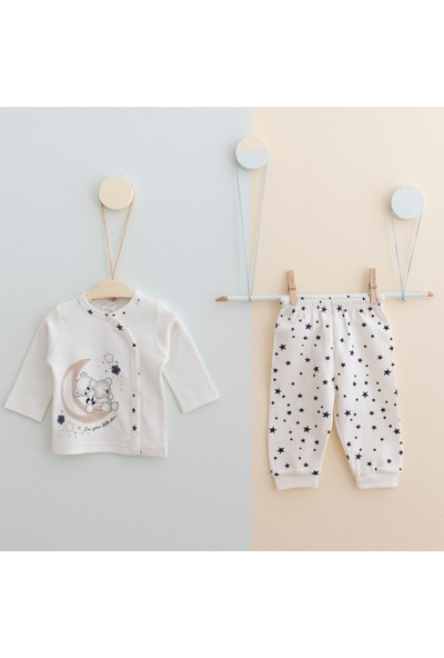 Gümüş Baby Yıldızlı Ayı Baskılı 2'li Takım 1603260199058