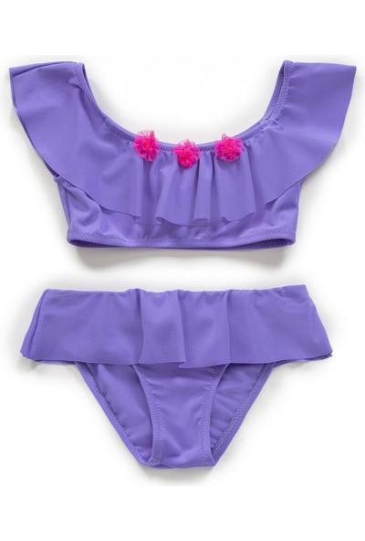Endeep Kız Çocuk Volanlı Aksesuarlı Lila Bikini Takımı Endeep Kız Çocuk Volanlı Aksesuarlı Lila Bikini Takımı