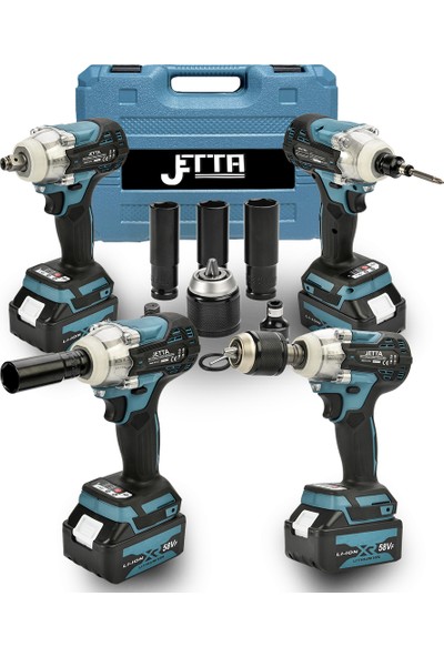 Jetta Power Tools Prof. 58VF Kömürsüz Çift Akü Metal Mandrenli Çantalı Torklu Vidalama Somun Sökme Jetta Power Tools Prof. 58VF Kömürsüz Çift Akü Metal Mandrenli Çantalı Torklu Vidalama Somun Sökme