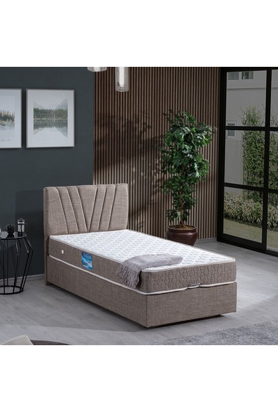 Setay Fersa Tek Kişilik Baza Başlık Orthosoft Ortopedik Yatak Seti - Açık Kahverengi