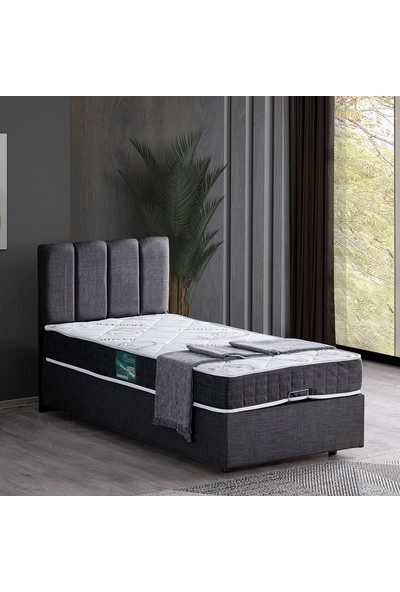 Setay Defne Tek Kişilik Baza Başlık Comfort Yatak, Antrasit