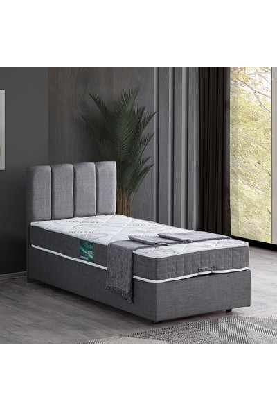 Setay Defne Tek Kişilik Baza Başlık Comfort Yatak, Gri