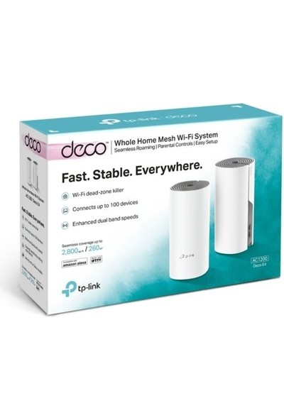 Tp-Link Deco-E4-2p AC1200 Mesh Router (Ikili) Tp-Link Deco-E4-2p AC1200 Mesh Router (Ikili)
