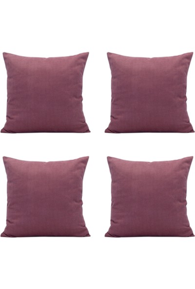 Art Hage Lila Yumuşak Hisli 4'Lü Set Kırlent Kılıfı