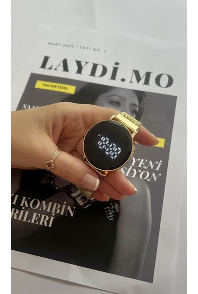 Laydimo Hasır Kordon Kadın LED Kol Saati