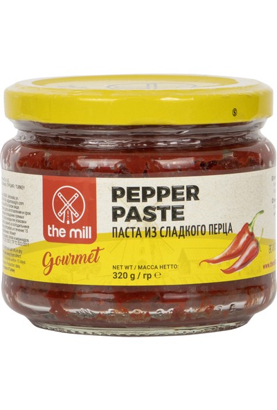 The Mill Gurme Tatlı Biber Salçası 320 gr. Cam Kavanoz - Kimyasal Madde İçermez - Pişirmeye Uygun The Mill Gurme Tatlı Biber Salçası 320 gr. Cam Kavanoz - Kimyasal Madde İçermez - Pişirmeye Uygun