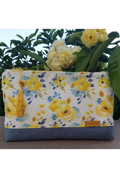 Cottoncrea Handmade Çiçek Desenli Portföy & Clutch Çanta Cottoncrea Handmade Çiçek Desenli Portföy & Clutch Çanta