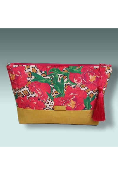 Cottoncrea Handmade Gül Desenli Portföy & Clutch Çanta Cottoncrea Handmade Gül Desenli Portföy & Clutch Çanta