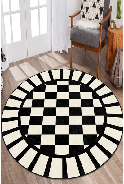 Dijital Baskılı Kaymaz, Yıkanabilir Mackenzie Siyah Şerit Dama Siyah HALI-PASPAS-D1280 Dijital Baskılı Kaymaz, Yıkanabilir Mackenzie Siyah Şerit Dama Siyah HALI-PASPAS-D1280