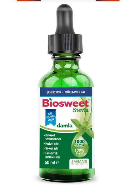 Vemart Biosweet Stevia Damla Sıfır Kalori Bitkisel Tatlandırıcı Vemart Biosweet Stevia Damla Sıfır Kalori Bitkisel Tatlandırıcı