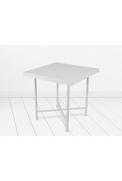 Comfort Comfort Palmiye 80X80 Balkon Teras Bahçe Masası Beyaz