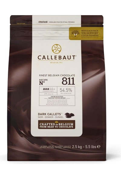 Callebaut Bitter Kuvertür Damla Çikolata 2,5 kg Callebaut Bitter Kuvertür Damla Çikolata 2,5 kg