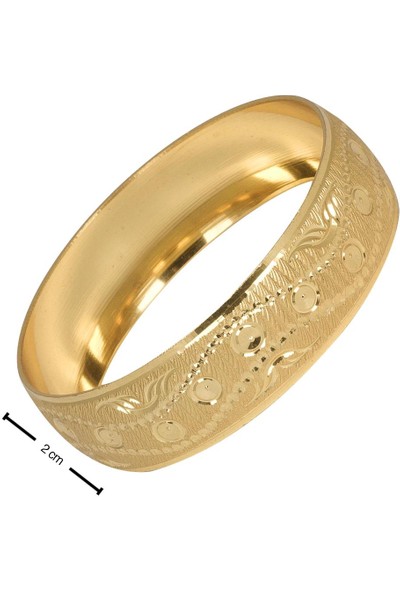 Asfal 2 cm Cns Altın Kaplama Bilezik