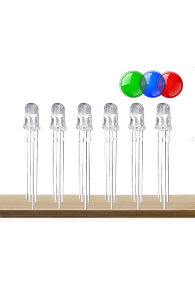 RobotTR Elektromall 5mm Rgb Ortak Katot LED 10 Adet RobotTR Elektromall 5mm Rgb Ortak Katot LED 10 Adet