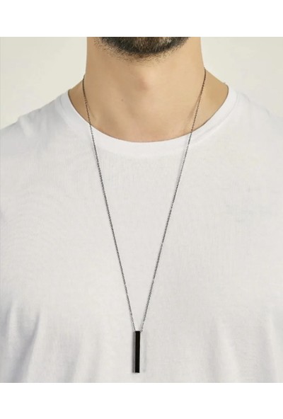 Genç Mağazaları Siyah Kaplama Çubuk Kolye