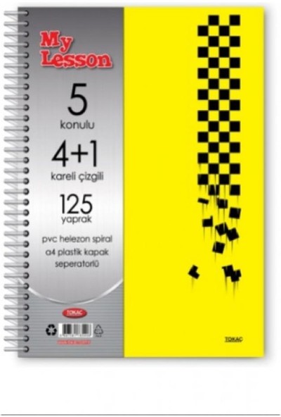 Umut Tokaç My Lesson A4 4 + 1 ( 5 ) Konulu Spiralli Defter 125 Yaprak Umut Tokaç My Lesson A4 4 + 1 ( 5 ) Konulu Spiralli Defter 125 Yaprak