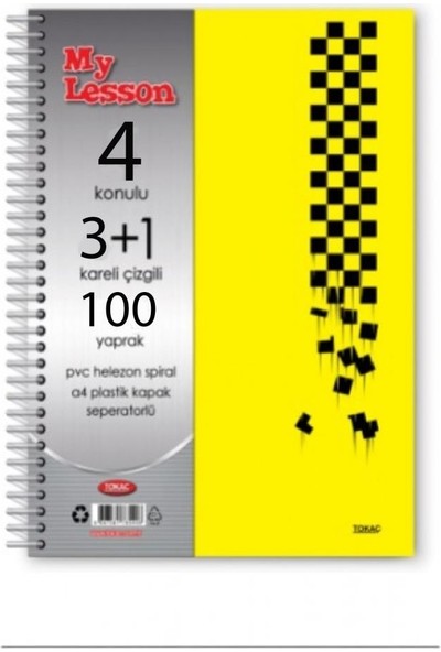 Umut Tokaç My Lesson A4 3 + 1 ( 4 ) Konulu Spiralli Defter 100 Yaprak Umut Tokaç My Lesson A4 3 + 1 ( 4 ) Konulu Spiralli Defter 100 Yaprak