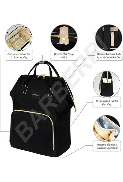 Future Marketing Çok Amaçlı Anne Bebek Bakım Sırt Çantası Klasik Siyah Future Marketing Çok Amaçlı Anne Bebek Bakım Sırt Çantası Klasik Siyah