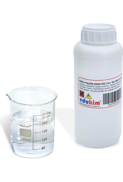 Edulab Fenol Ftalein Çözeltisi %1'lik 500 ml Ambalaj Edulab Fenol Ftalein Çözeltisi %1'lik 500 ml Ambalaj