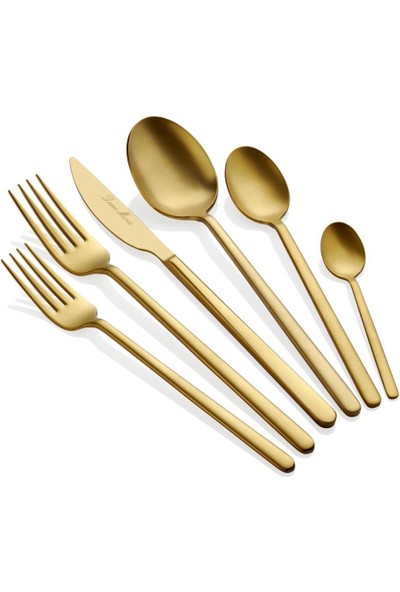Dame Marie Allegra Mat Gold 36 Parça Çatal Kaşık Bıçak Seti