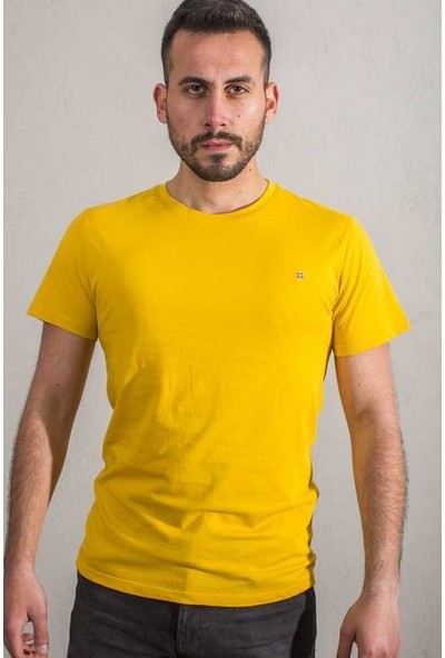 Avva Erkek Basic T-Shirt - Sarı
