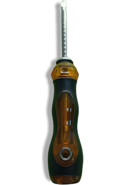 Runcheng 6 mm x 100 mm Çift Yönlü Düz ve Yıldız Mıknatıslı Tornavida Sarı