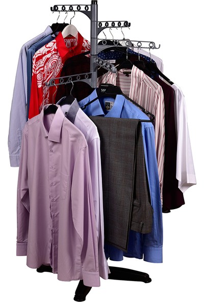 Hunag - Çok Amaçlı Ayaklı Askılık - Askılık Portmanto Pratik Ayaklı Ayarlanabilir Askılık