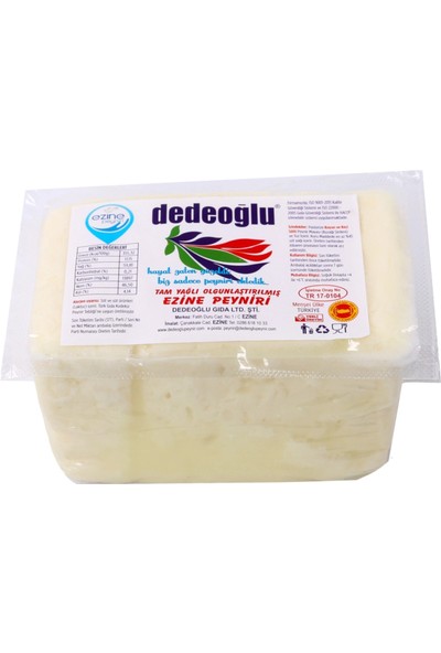 Dedeoğlu Ezine Peyniri 1300 gr (%85 Koyun Sütü %15 Keçi Sütü) Dedeoğlu Ezine Peyniri 1300 gr (%85 Koyun Sütü %15 Keçi Sütü)
