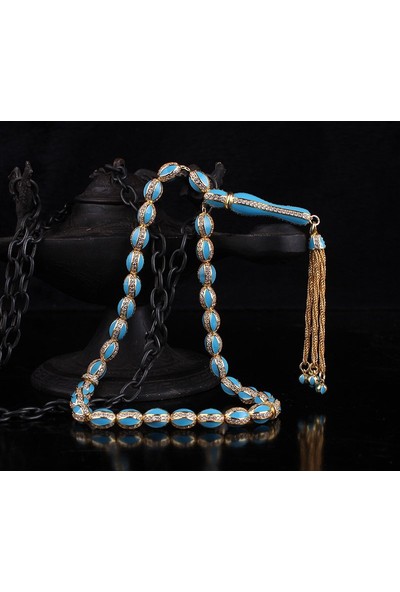 İpek Silver Zirkon Taşlı Mine Işlemeli Özel Tasarım 925 Ayar Gümüş Tesbih İpek Silver Zirkon Taşlı Mine Işlemeli Özel Tasarım 925 Ayar Gümüş Tesbih