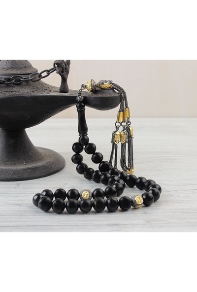 İpek Silver Rodaj Kaplama Gümüş Püsküllü Oltu Taşı Tesbih İpek Silver Rodaj Kaplama Gümüş Püsküllü Oltu Taşı Tesbih