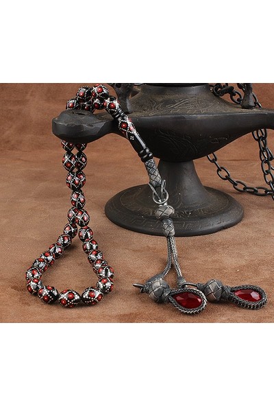 İpek Silver Petek Model Gümüş ve Mine Işleme Erzurum Oltu Taşı Tesbih