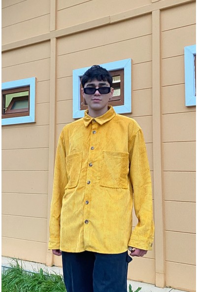 Flaw Yellow Oversize Kadife Gömlek Ceket Flaw Yellow Oversize Kadife Gömlek Ceket