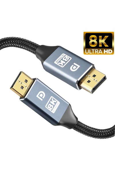 Keepro 8k Display Port Erkek Erkek Örgülü Kablo Dp Kablo 3 mt Keepro 8k Display Port Erkek Erkek Örgülü Kablo Dp Kablo 3 mt