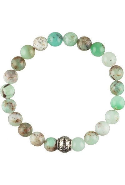 Zeynep Büyükbay Krizopraz Doğal Taş Bileklik (8mm Küre Kesim)