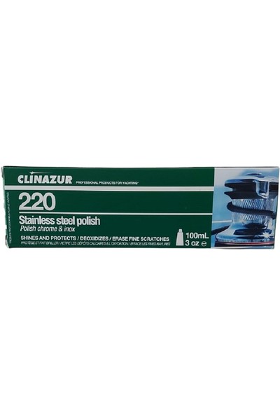 Clin Azur 220 Krom ve Paslanmaz Çelik Cilası 100ML Clin Azur 220 Krom ve Paslanmaz Çelik Cilası 100ML