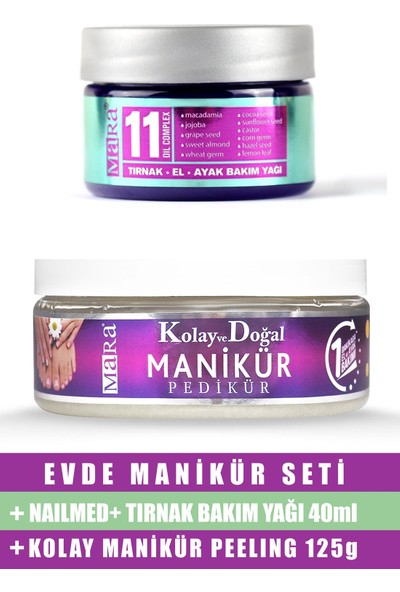 Mara Evde Manikür Seti - Kolay Manikür Peeling 125G + Nailmed Tırnak Yağı 40ML Mara Evde Manikür Seti - Kolay Manikür Peeling 125G + Nailmed Tırnak Yağı 40ML