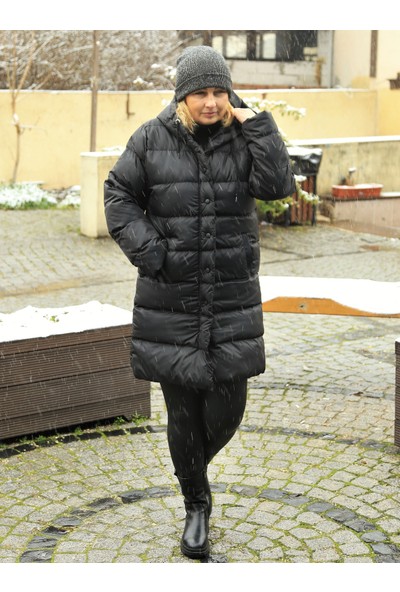 Glr & Gym Sevim Kadın Siyah Şişme Mont