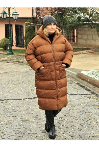 Glr & Gym Alba Kapüşonlu Şişme Yarasa Kol Taba Kadın Mont Glr & Gym Alba Kapüşonlu Şişme Yarasa Kol Taba Kadın Mont