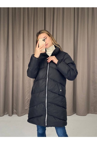 Glr & Gym Ezo Kadın Oversize Siyah Şişme Mont