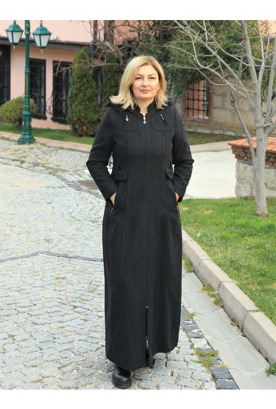 Glr & Gym Selcan Kadın Büyük Beden Füme Kaşmir Manto Glr & Gym Selcan Kadın Büyük Beden Füme Kaşmir Manto