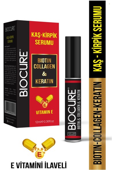 Biocure Biotin & Collagen & Keratin + E Vitaminli Kaş Kirpik Serumu / 12 Ml. Biocure Biotin & Collagen & Keratin + E Vitaminli Kaş Kirpik Serumu / 12 Ml.
