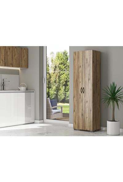 Hepsi Home 2 Kapak 8 Raf Çok Amaçlı Dolap - Ceviz