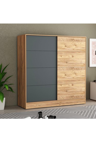 Hepsi Home Mozaik 2 Kapaklı Sürgülü Gardırop 180 cm Hepsi Home Mozaik 2 Kapaklı Sürgülü Gardırop 180 cm