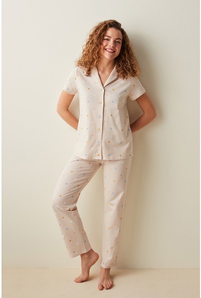Penti Mama Dots Gömlek Pantolon Pijama Takımı