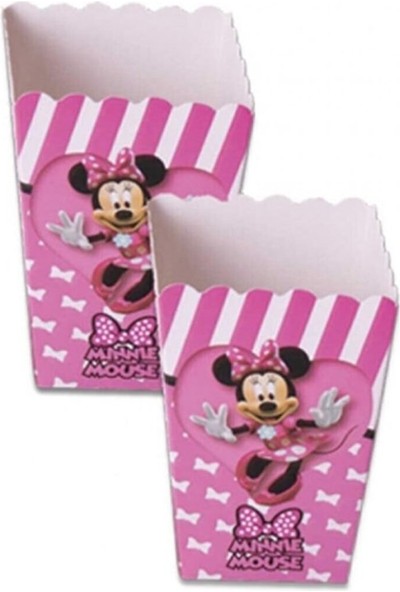 İpek Böceği Minnie Mouse Popcorn Mısır Kutusu 8 Adet