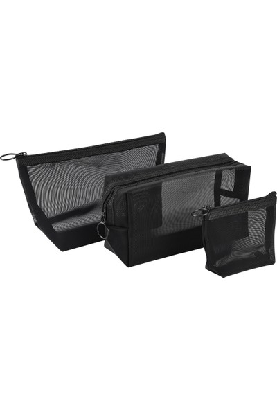 Catteo 3'lü Fermurlı Kozmetik Hasır Çanta - Siyah (Yurt Dışından) Catteo 3'lü Fermurlı Kozmetik Hasır Çanta - Siyah (Yurt Dışından)