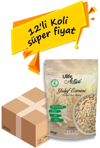 Ulife Active Glutensiz Yulaf Ezmesi 300 Gr.- 12 Adet Ulife Active Glutensiz Yulaf Ezmesi 300 Gr.- 12 Adet