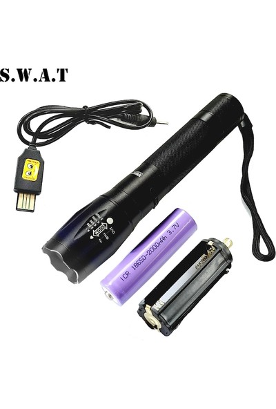 Swat 10W LED Fener (Beyaz- Mor Işık) Swat 10W LED Fener (Beyaz- Mor Işık)