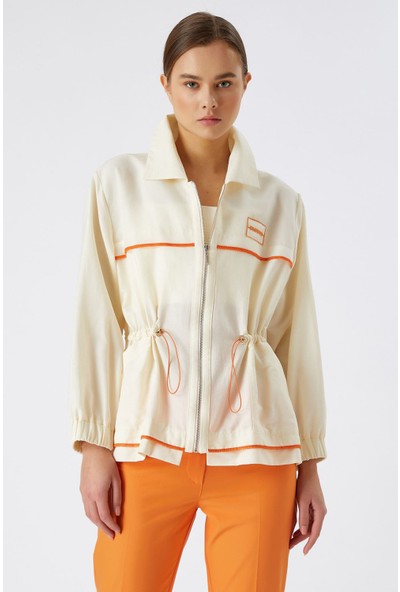 Fever Kadın Beli Büzgülü Rüzgarlık 5661005 Ekru