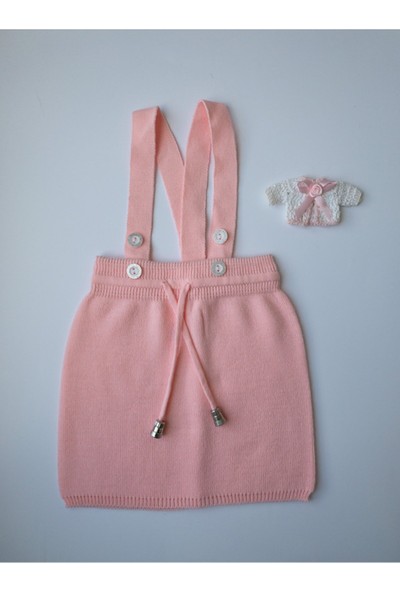 Meriç Bebe Askılı ve Bağcıklı Triko Etek Meriç Bebe Askılı ve Bağcıklı Triko Etek
